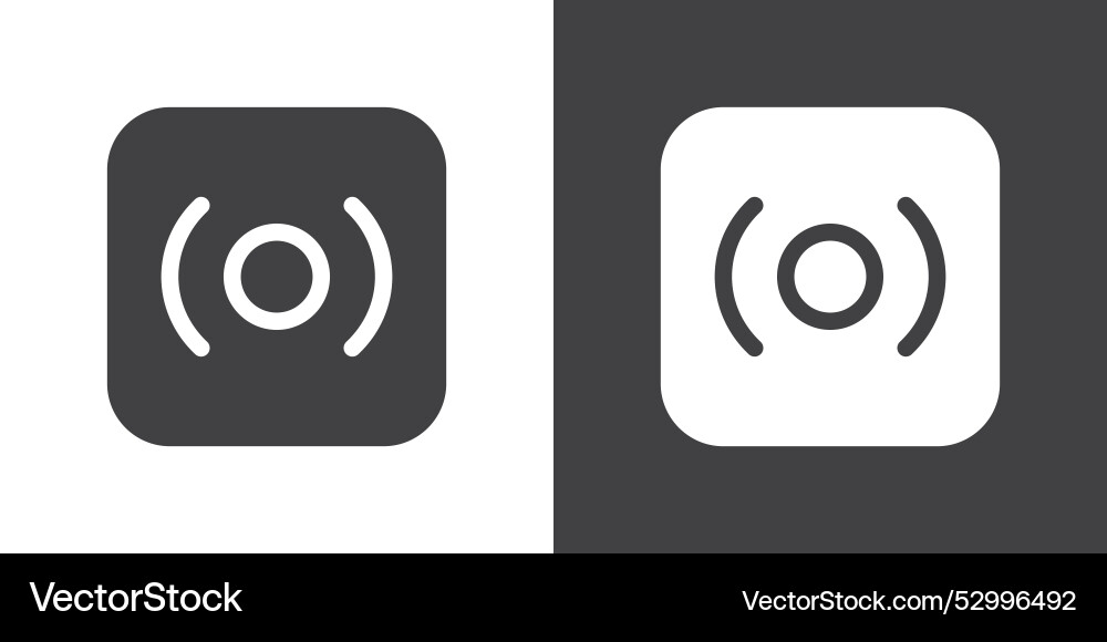 Live icon flat set in black and white color Vector Image
