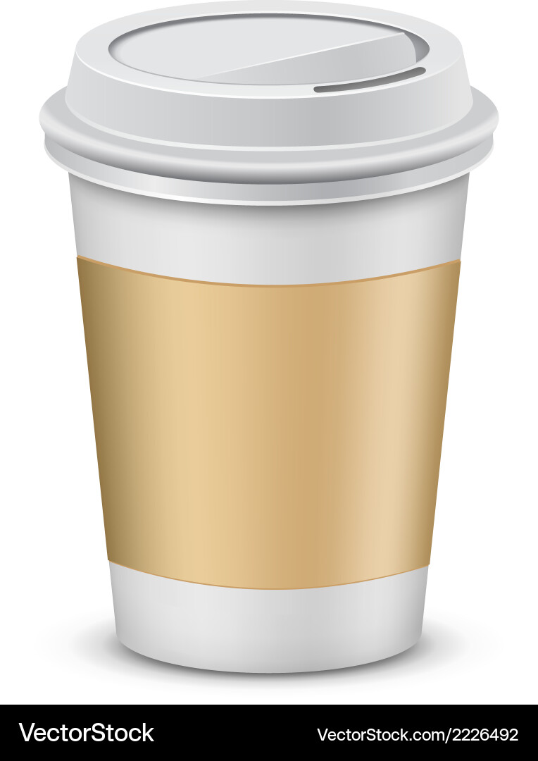 Plastic Coffee Cup with Lid Royalty Free Vector Image