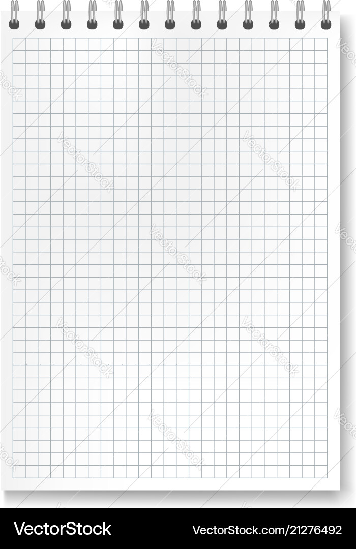 Realistic math ruled notebook Royalty Free Vector Image