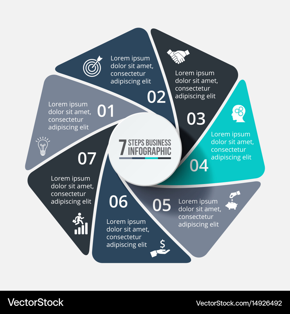Seven Part Infographic Royalty Free Vector Image