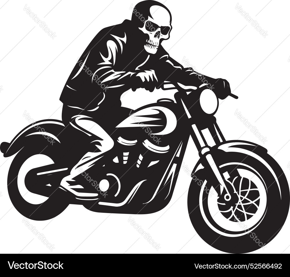 Skull cruiser biker skeleton in grim design Vector Image