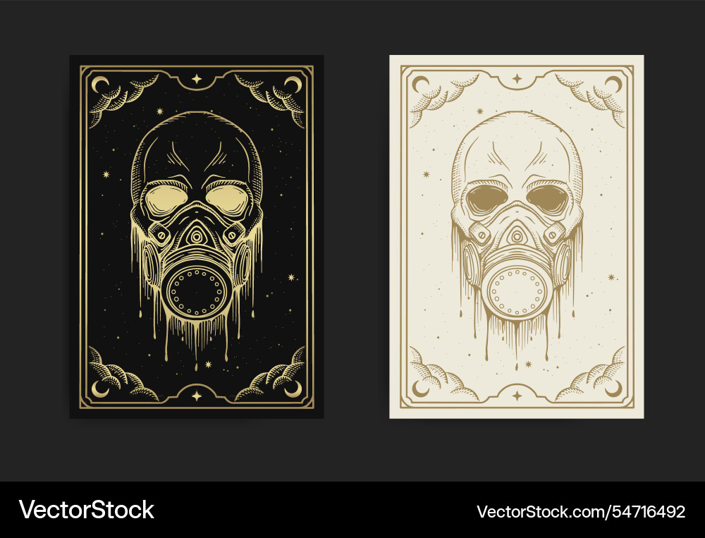 Skull head wearing nuke mask Royalty Free Vector Image