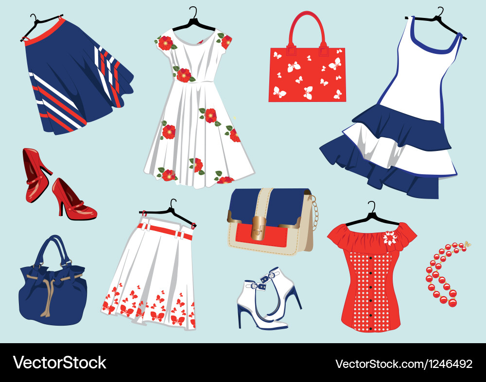 Summer womens clothes Royalty Free Vector Image