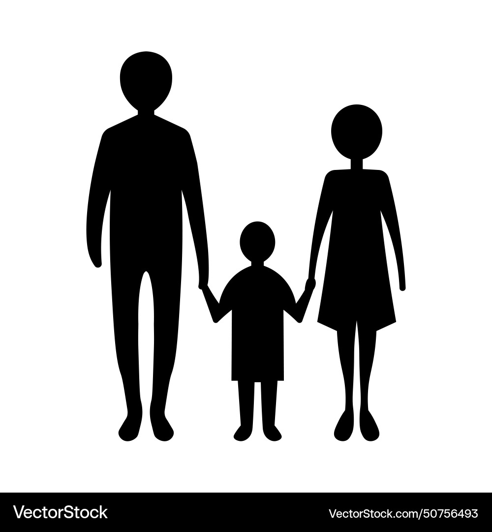 Black family icon on white background Royalty Free Vector