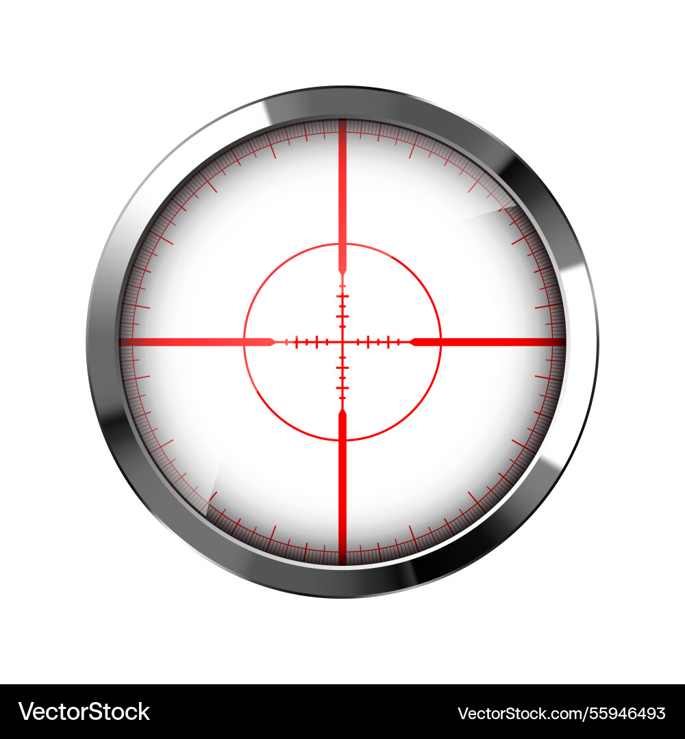 Chrome weapon sight sniper rifle optical scope Vector Image
