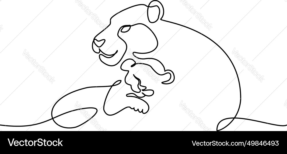 Lioness Line Drawing