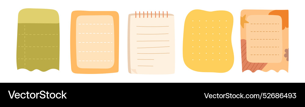 Cute notebook empty pages of diary collection Vector Image