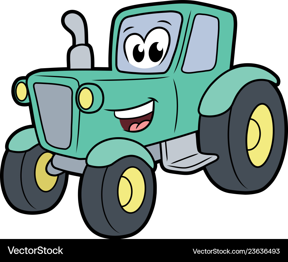 Cute smiling tractor Royalty Free Vector Image