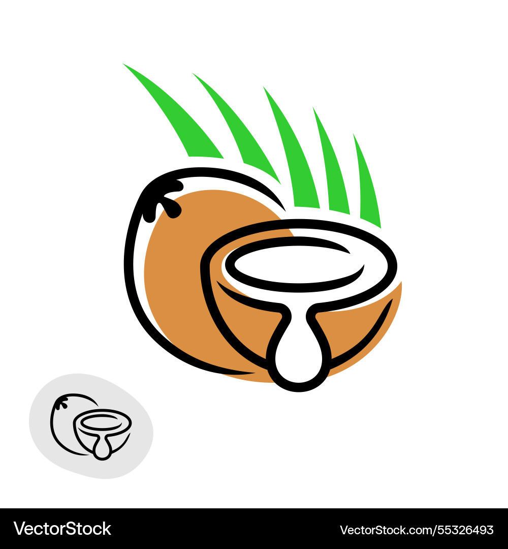 Elegant Coconut Oil Logo Royalty Free Vector Image