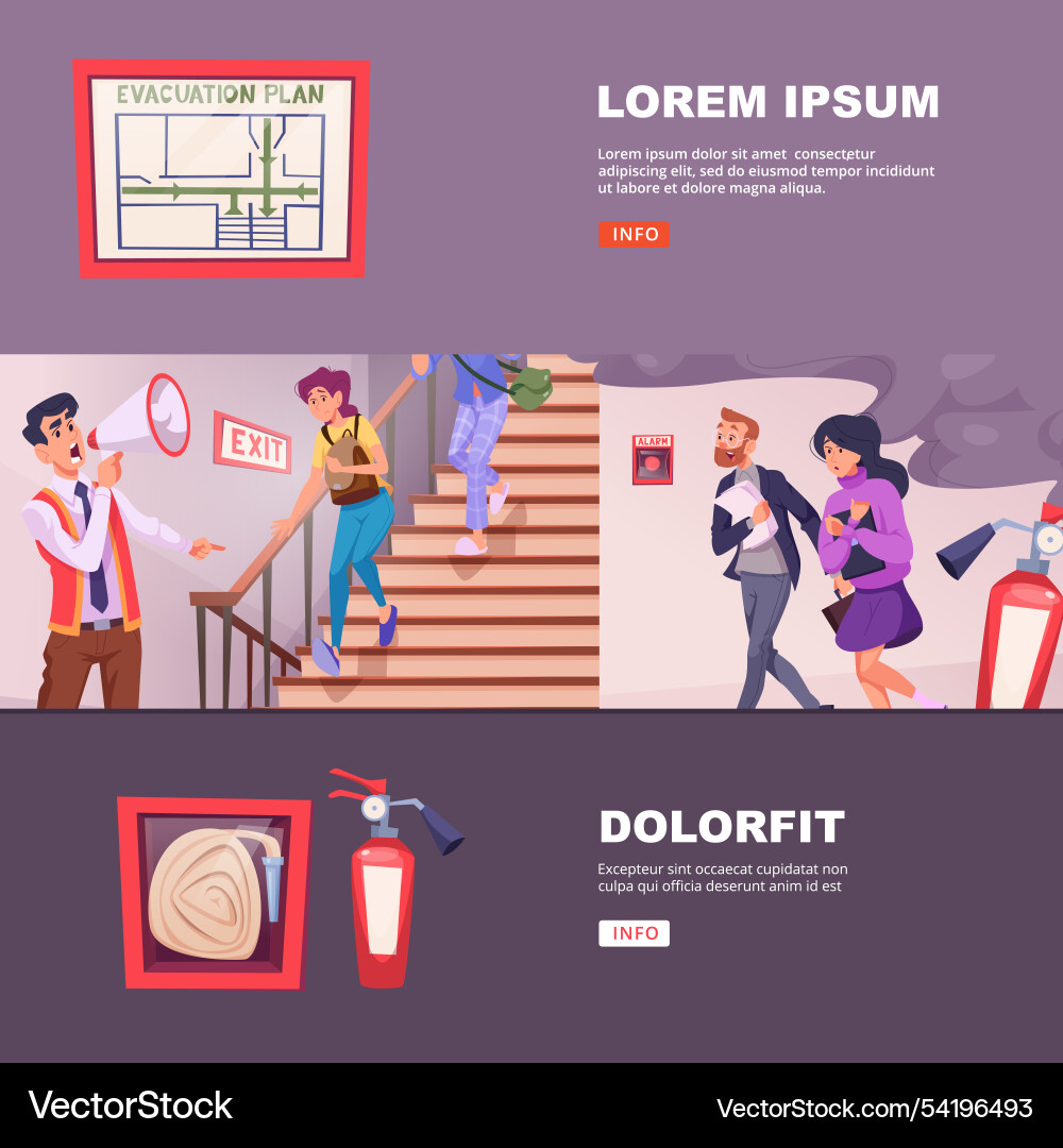 Evacuation megaphone announcement fire in Vector Image