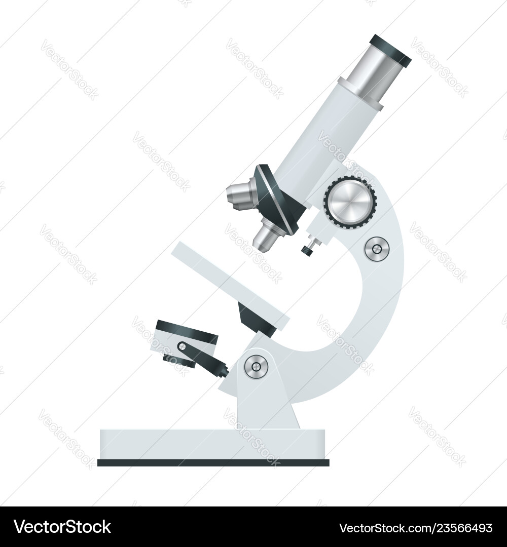 Flat realistic detailed microscope isolated Vector Image