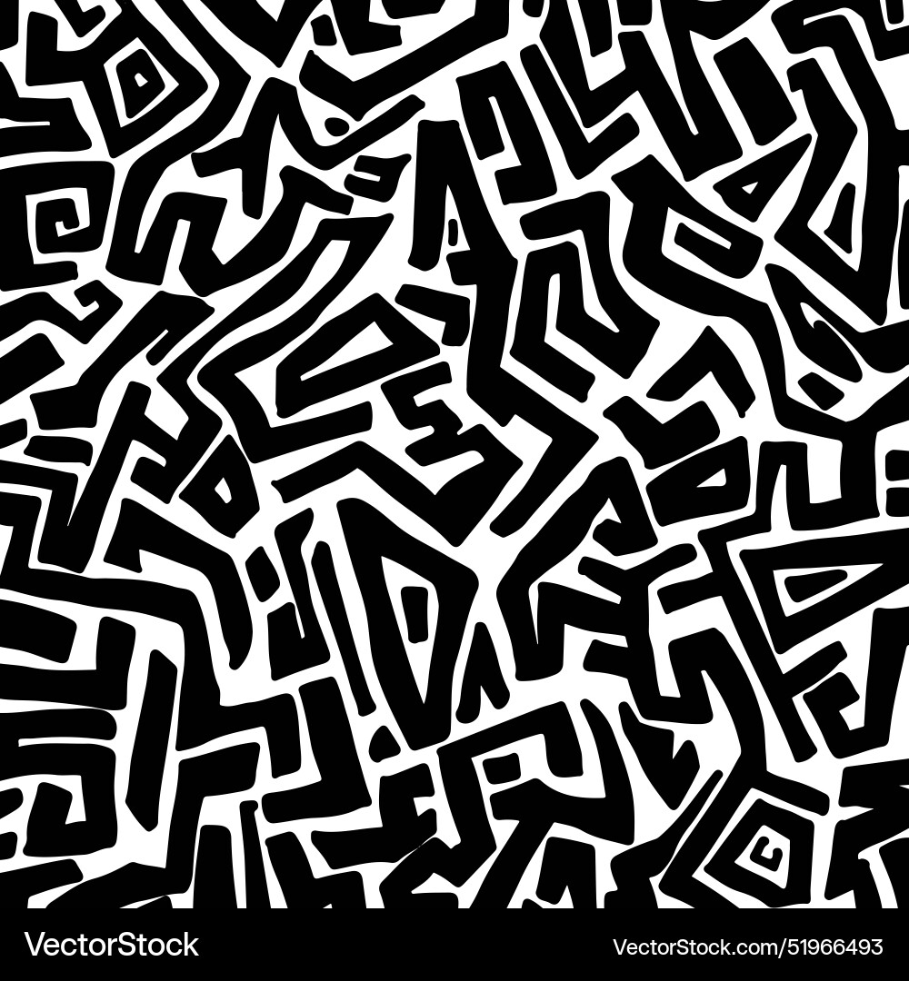 Hand drawn black and white doodle pattern design Vector Image