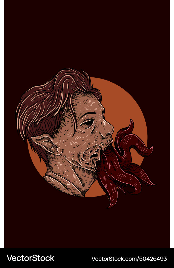 Human monster head Royalty Free Vector Image - VectorStock