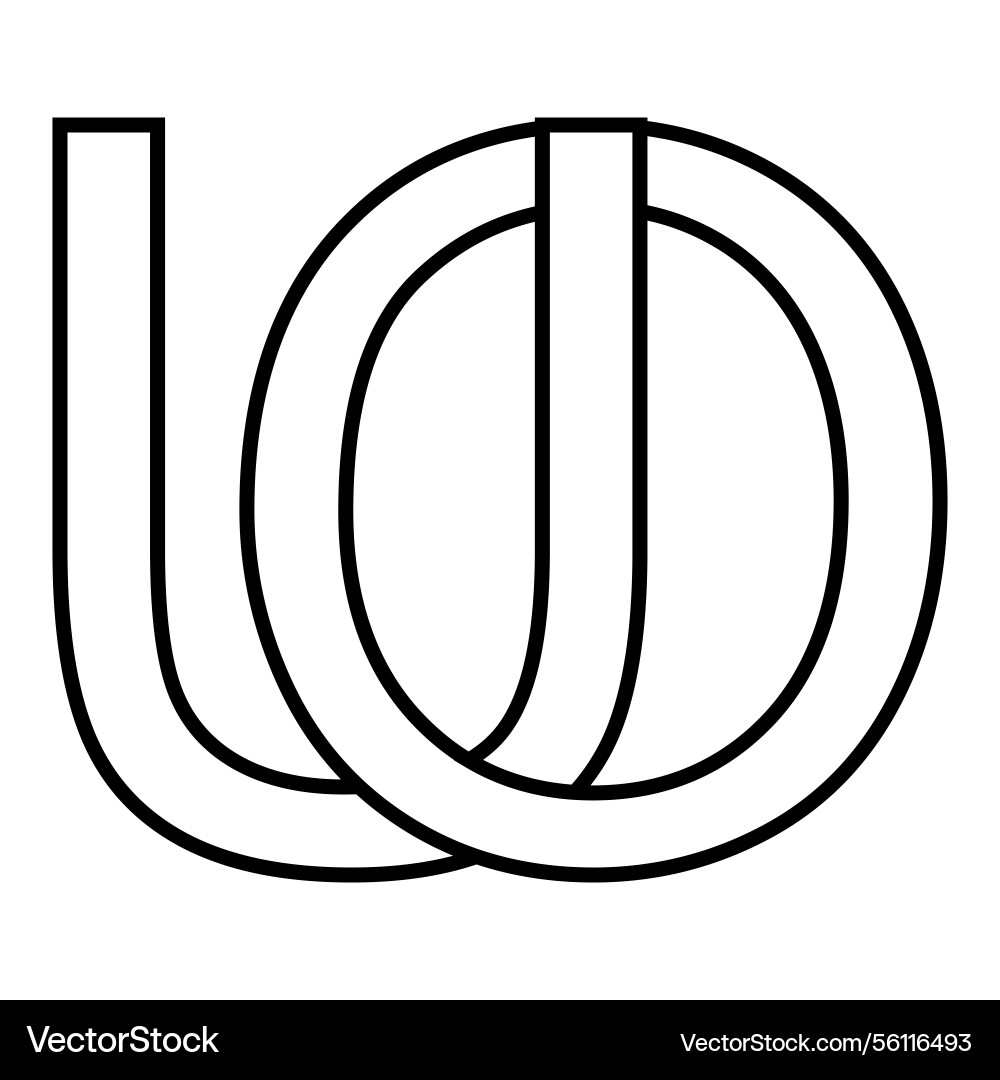Logo sign uo ou icon double letters logotype u o Vector Image