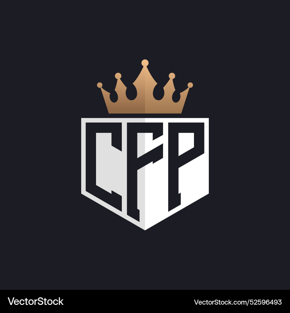 Luxury cfp logo with crown elegant initials Vector Image