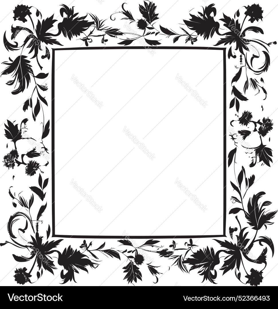 Minimalist ornate black frame icon in design Vector Image