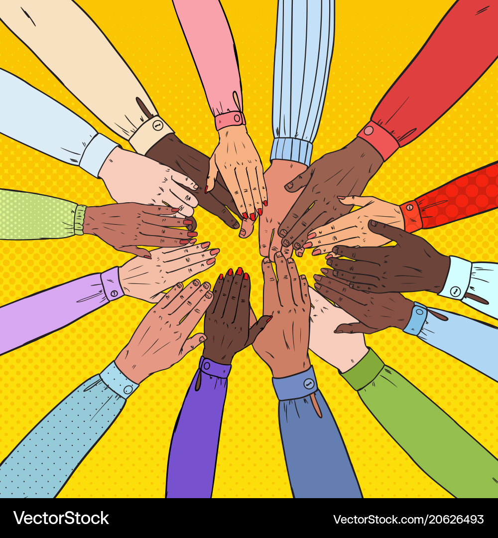 Pop-Art multikulturelle Hände multiethnische Menschen