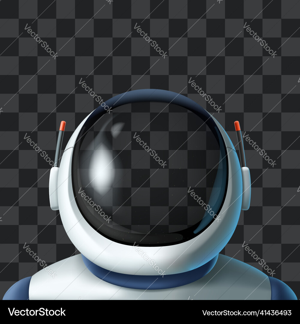 Realistic astronaut transparent helmet isolated Vector Image