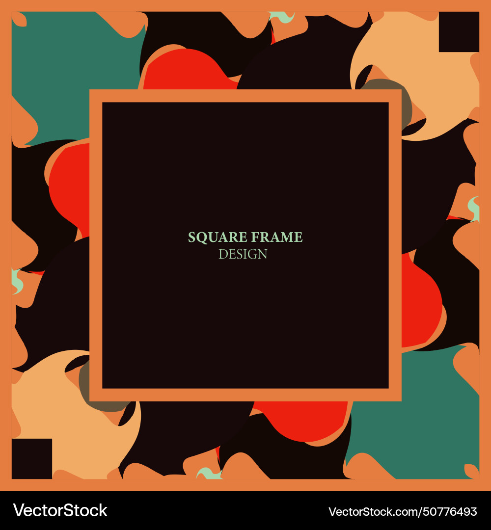 Square frame with colorful background Royalty Free Vector