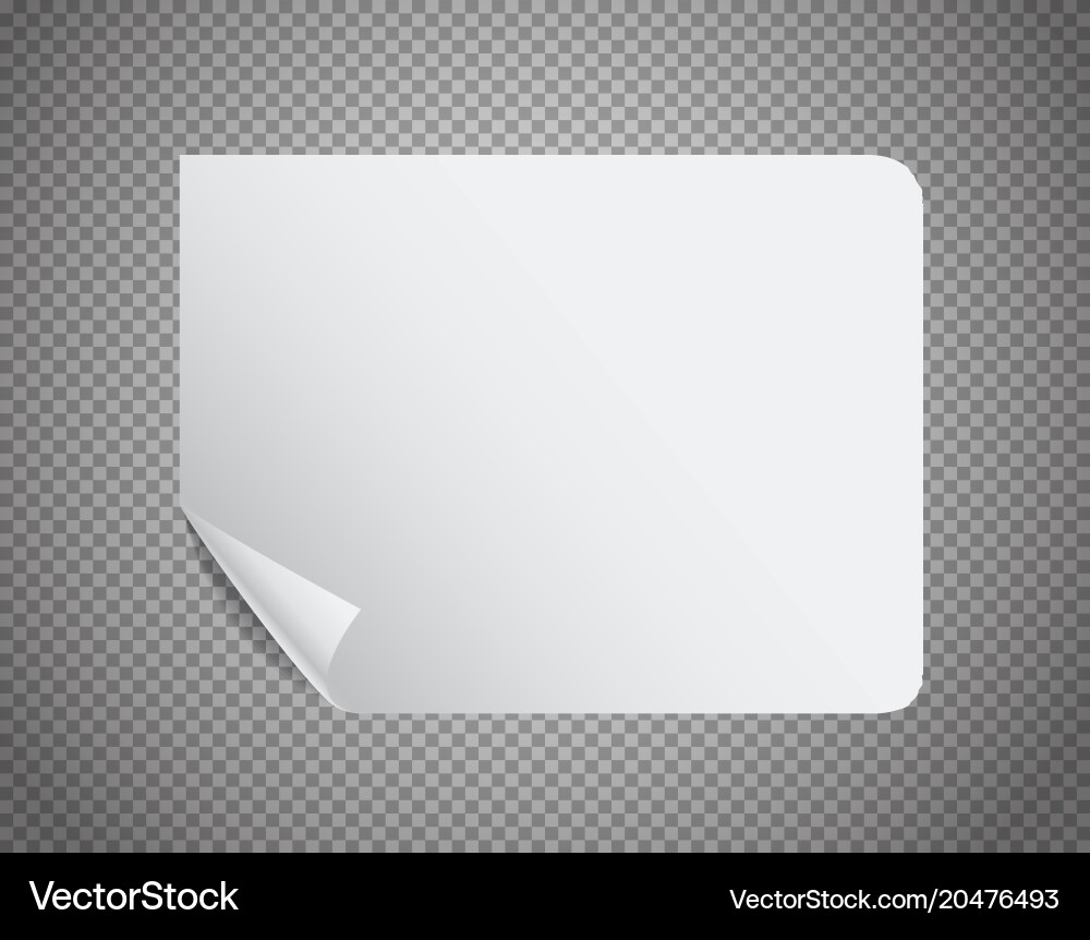 White paper sheet on transparent background Vector Image
