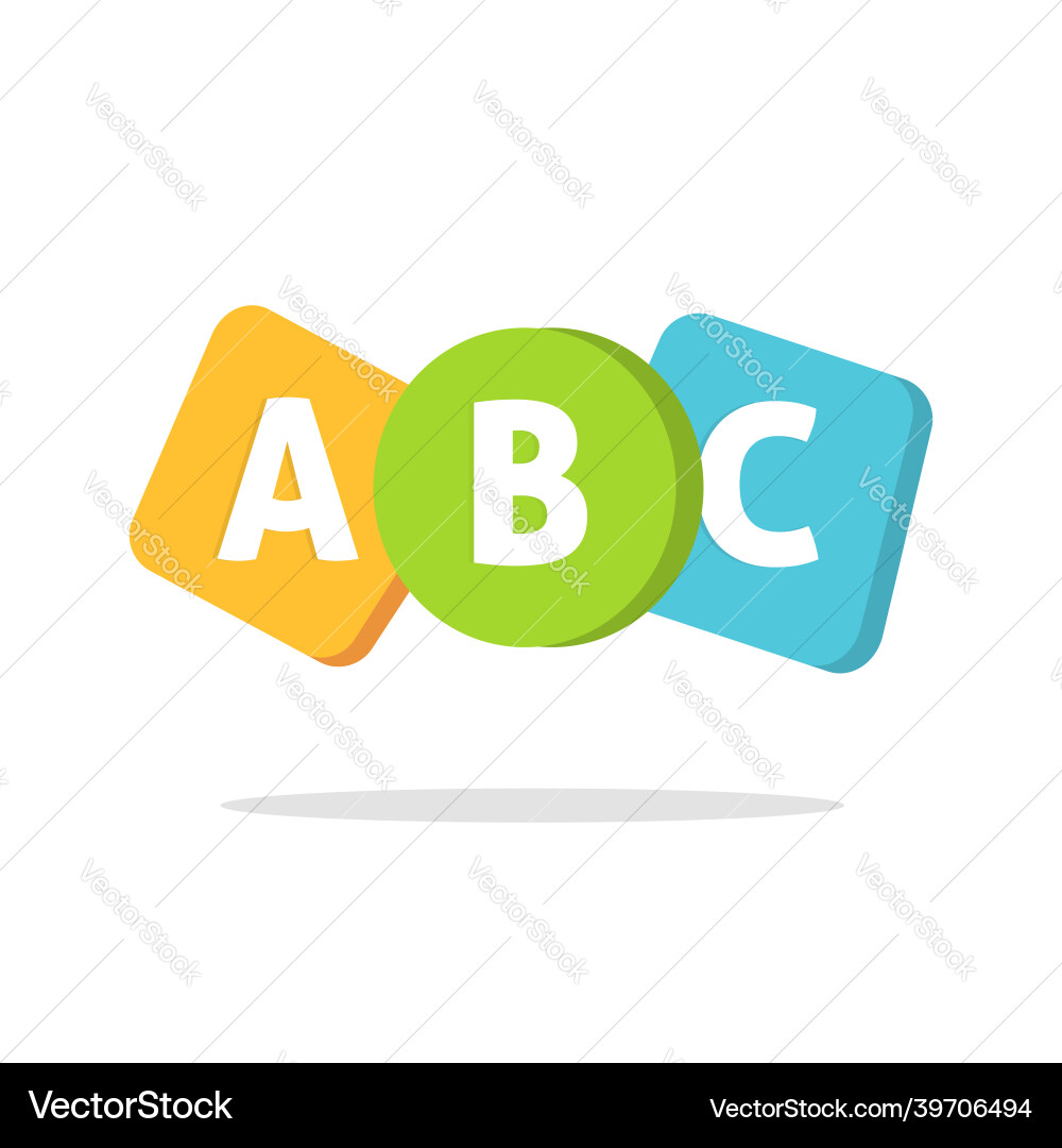 Abc english letters logo or learning school Vector Image