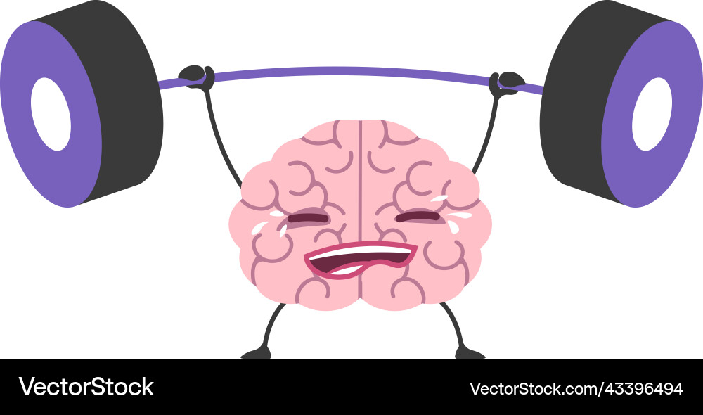 Brain character training and being active Vector Image