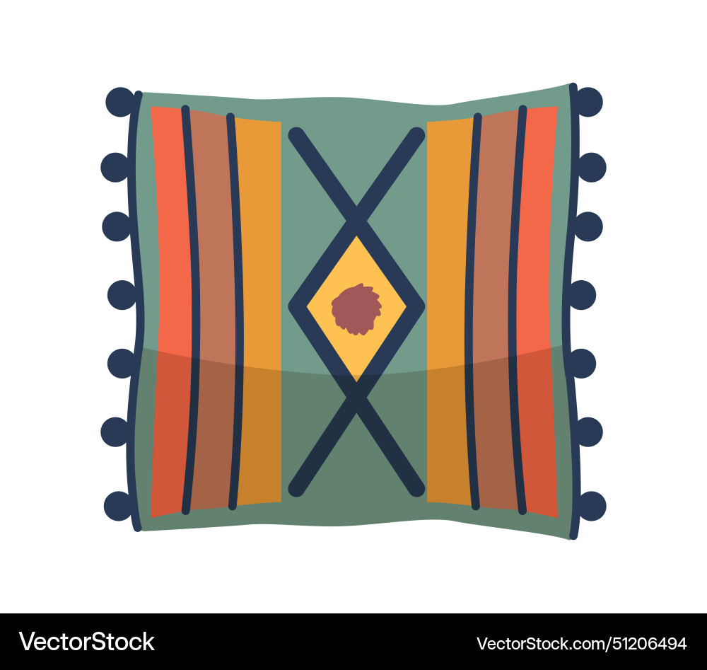 Colorful eastern-style decorative pillow Vector Image