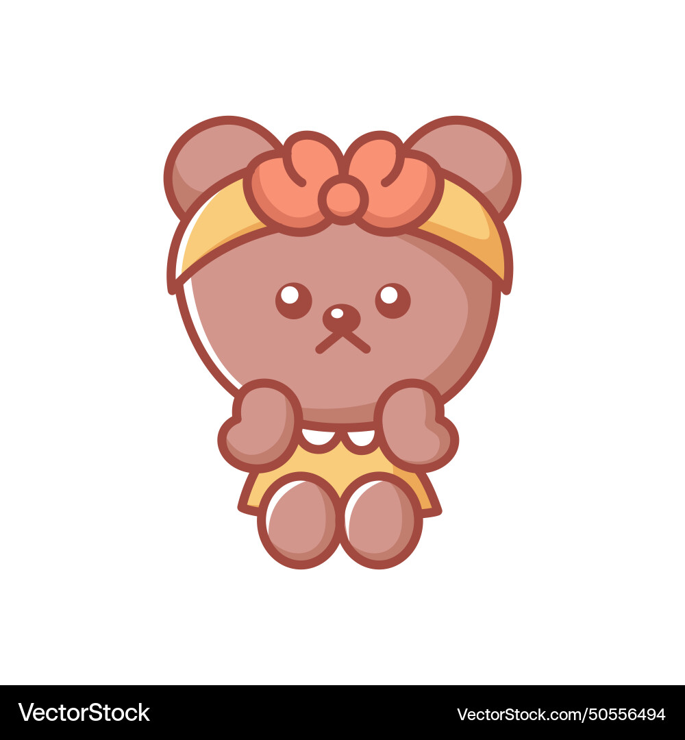 Cute bear character design Royalty Free Vector Image
