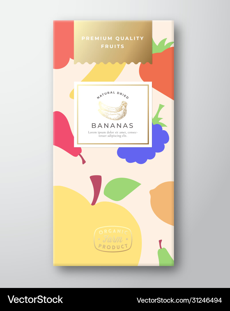 Dried fruits label packaging design layout Vector Image