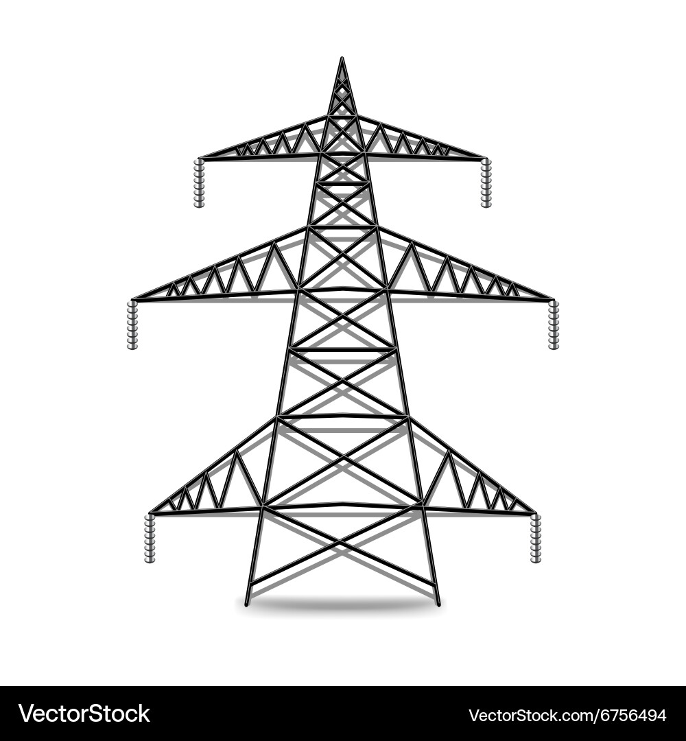Electric lines isolated on white Royalty Free Vector Image