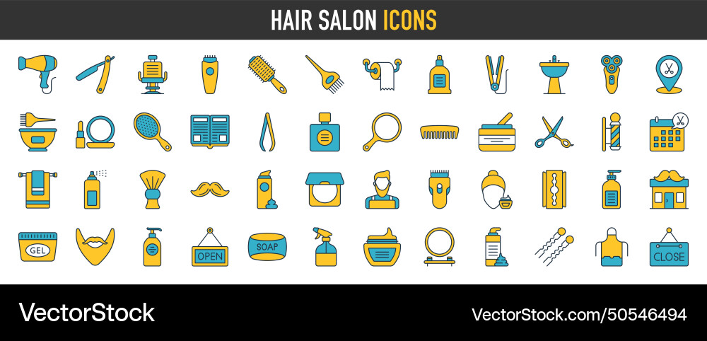 Hair salon icons Royalty Free Vector Image - VectorStock