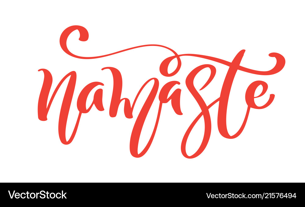 Hand drawn text namaste card yoga beautiful Vector Image
