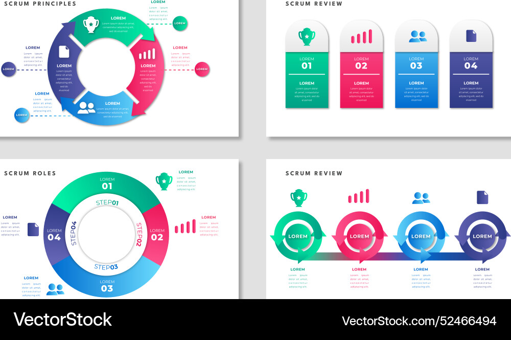 Infographic scrum template Royalty Free Vector Image