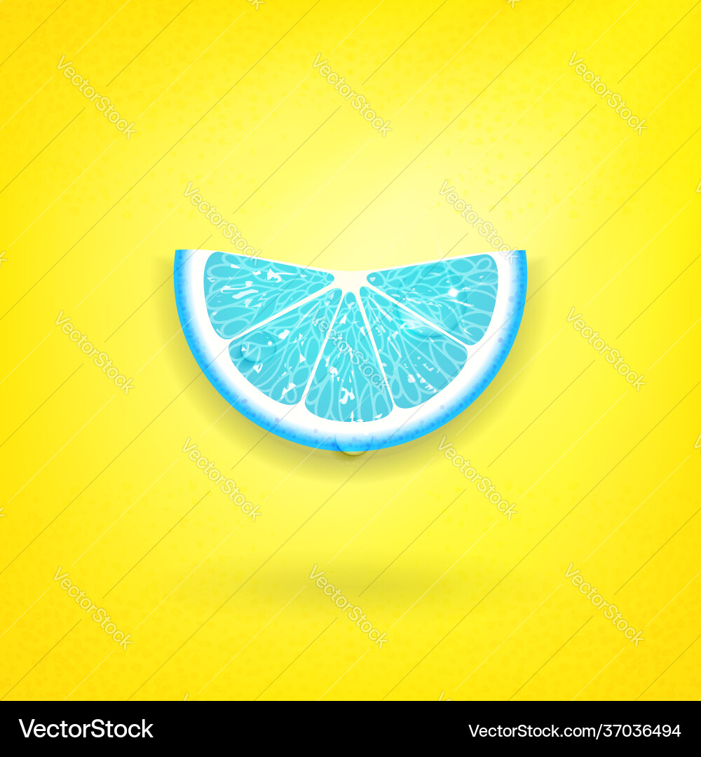 Lemon slice bright blue color Royalty Free Vector Image