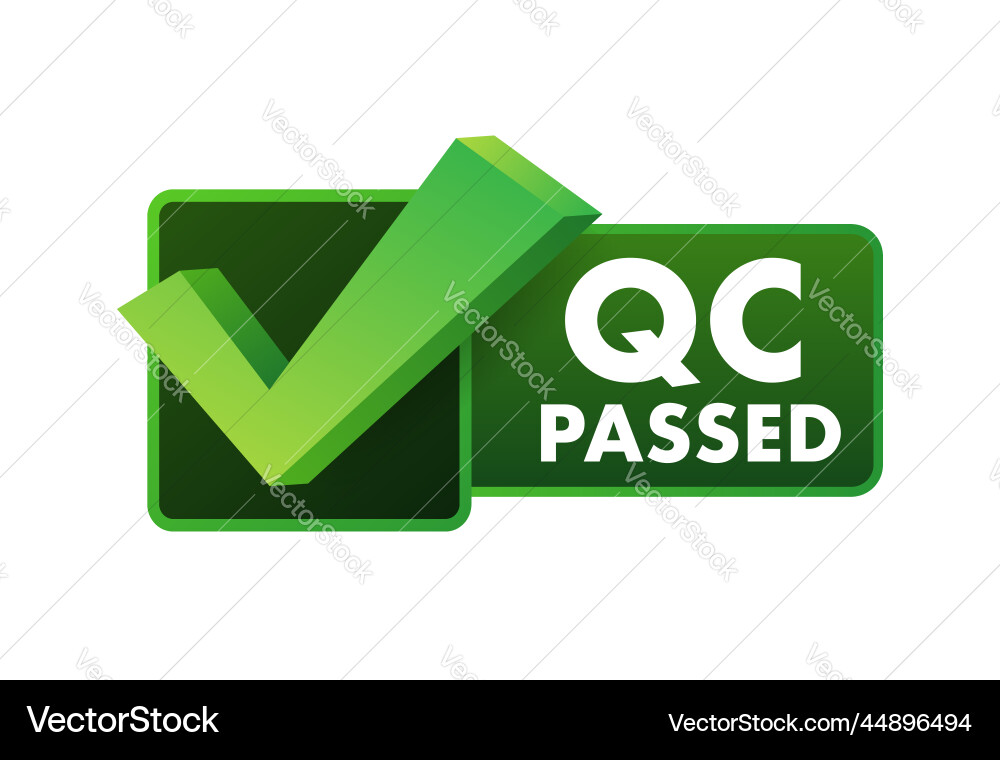 Qc passed pass quality sign label stock Royalty Free Vector