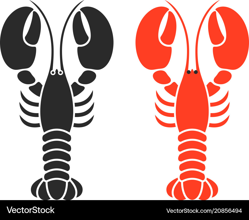 Seafood Lobster Icon Set Royalty Free Vector Image