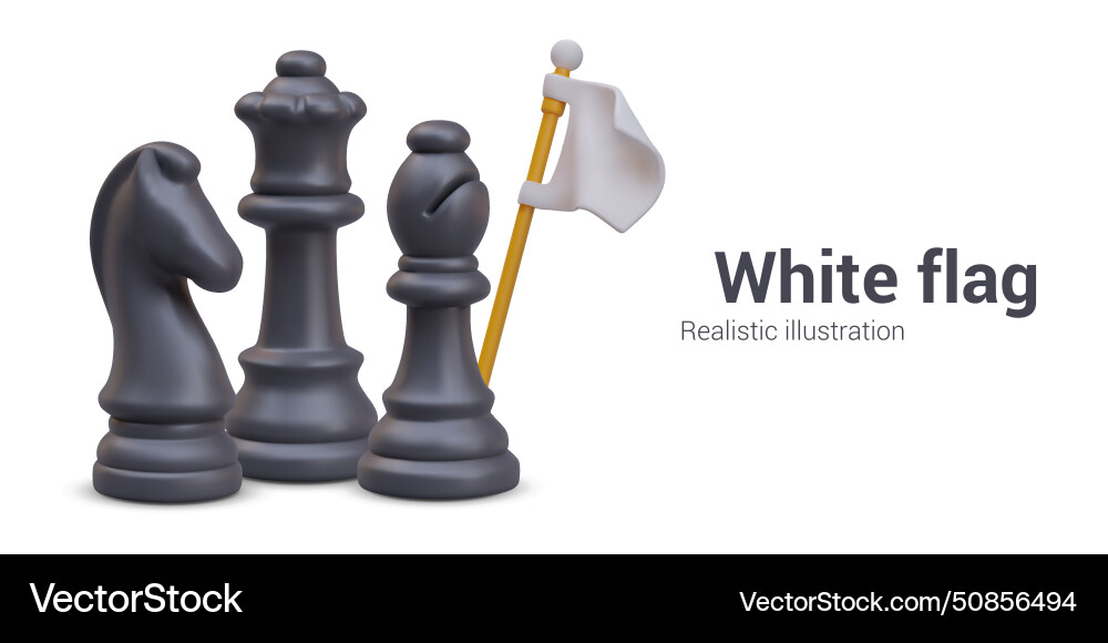 Surrender on chessboard group of black chess Vector Image