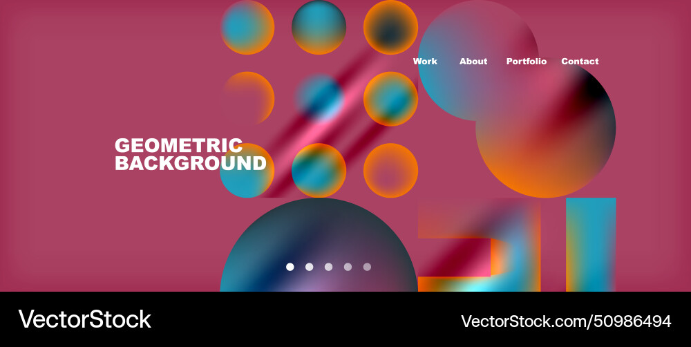 Various colorful geometric shapes abstract web Vector Image