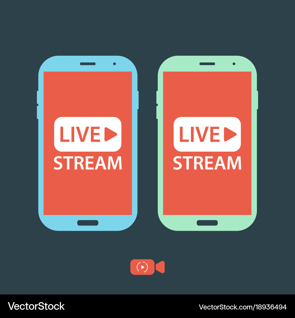 Video streaming on phone Royalty Free Vector Image