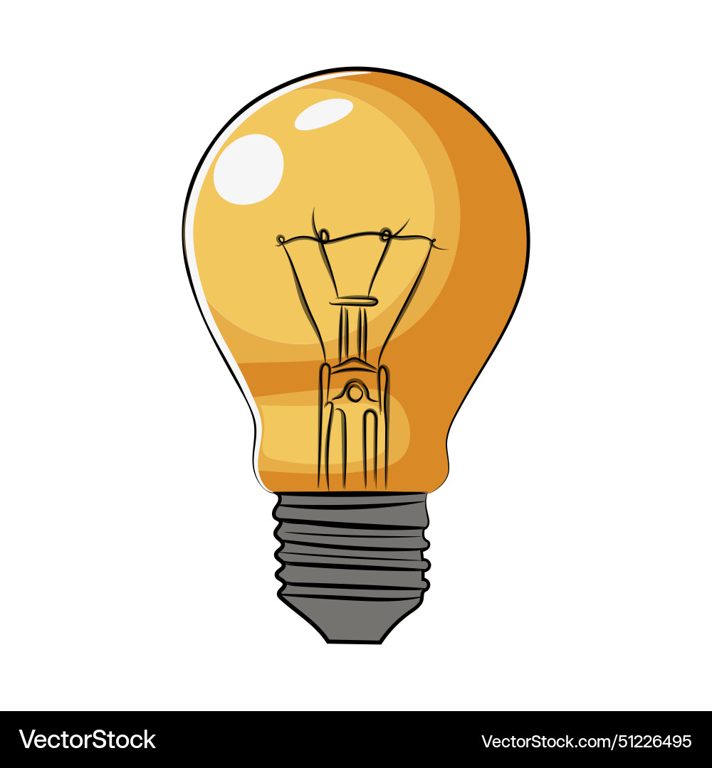 A of glowing light bulb Royalty Free Vector Image