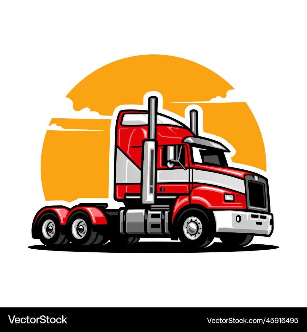Big rig truck logo Royalty Free Vector Image - VectorStock