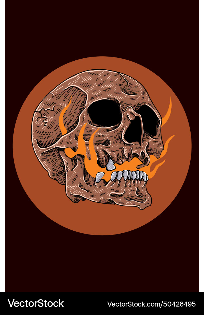 Burning skull Royalty Free Vector Image - VectorStock