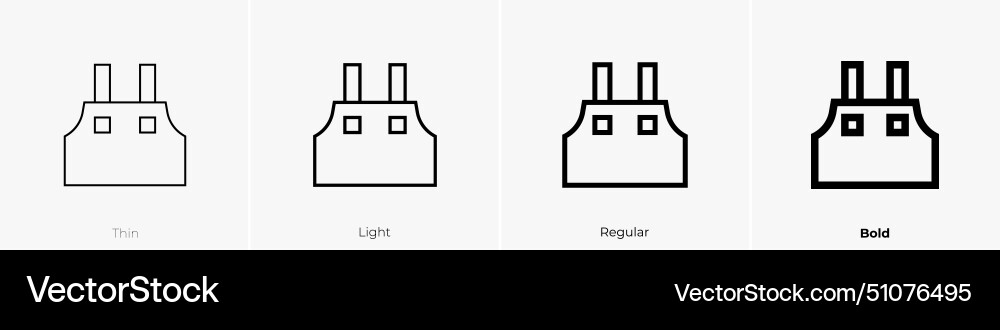 Chest guard icon thin light regular and bold Vector Image