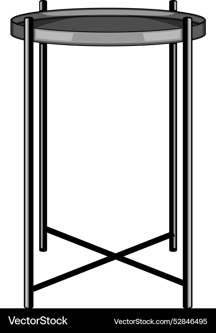 Contemporary metal table cartoon Royalty Free Vector Image