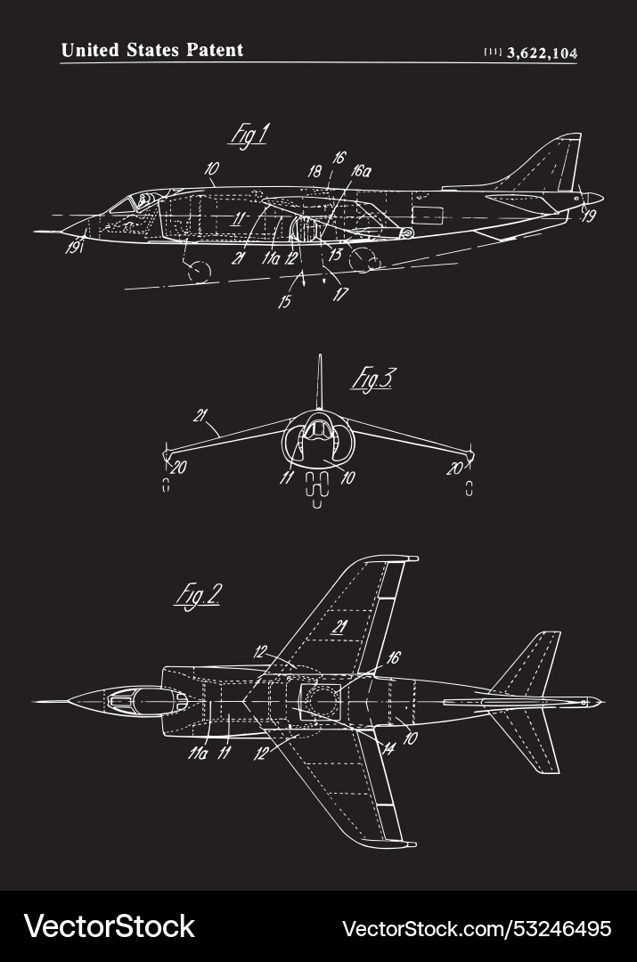 Detailed Aircraft Blueprint Technical Drawing Vector Image