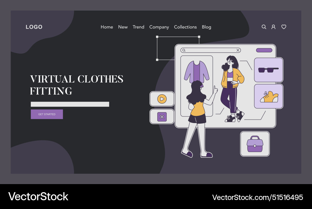 Fashion tech flat Royalty Free Vector Image - VectorStock