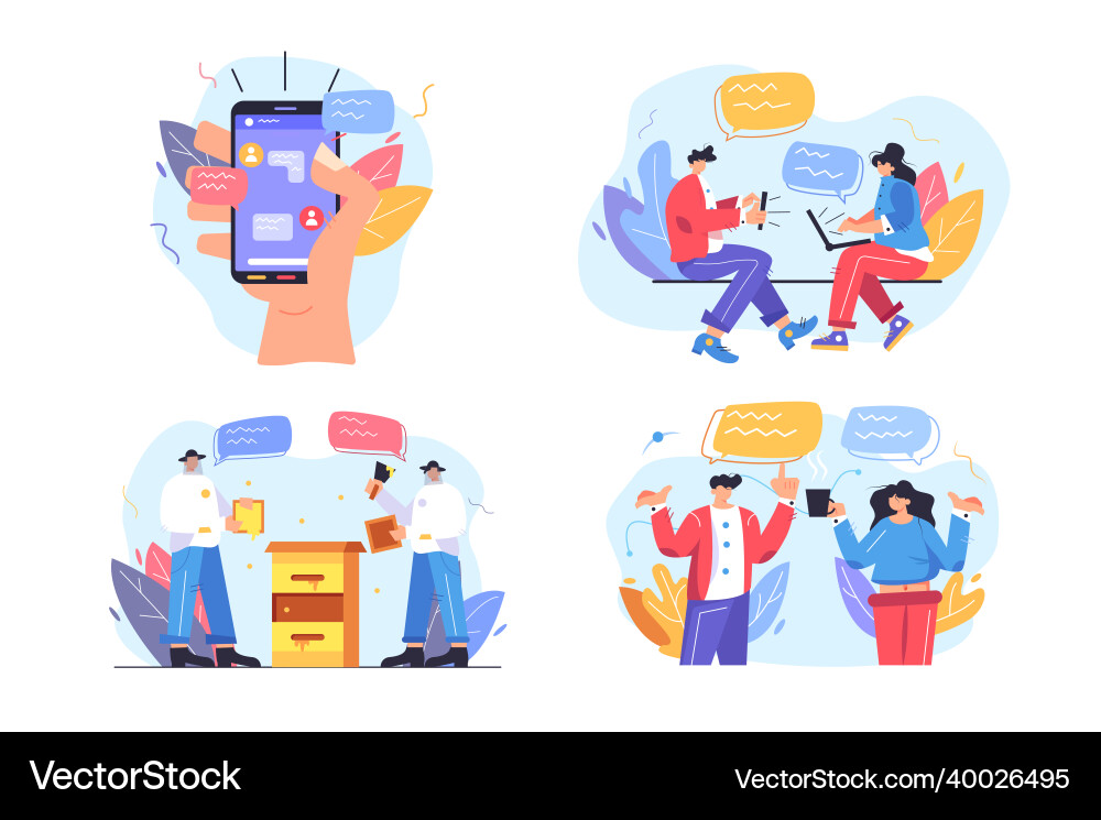 Life and interaction in social media Royalty Free Vector