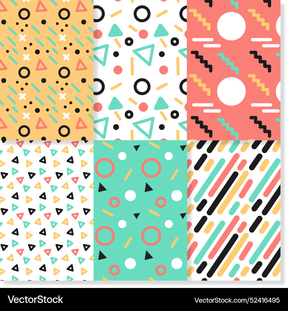 Memphis pattern set Royalty Free Vector Image - VectorStock Memphis pattern set Royalty Free Vector Image - VectorStock
