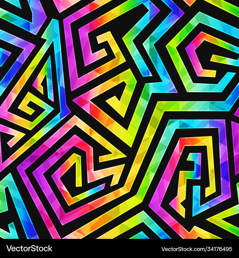 Neon geometric seamless pattern Royalty Free Vector Image