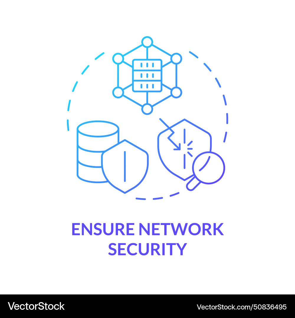 Network security blue gradient concept icon Vector Image